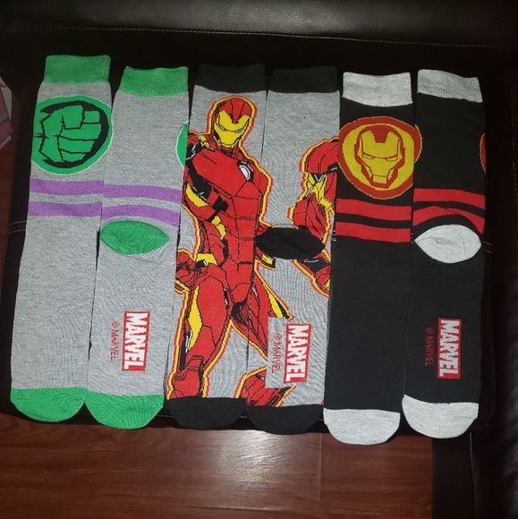 Marvel | Other | Mens Marvel Socks Hawkiron Man 3 Pair Size 62 | Poshmark